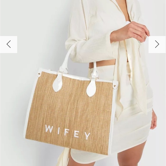Boohoo | Bags | Wifey Straw Beach Bag | Poshmark